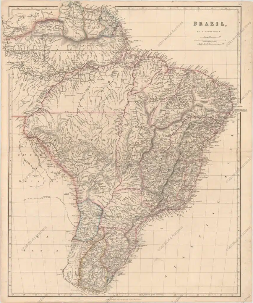 Historical maps showing the territorial development of Brazil
